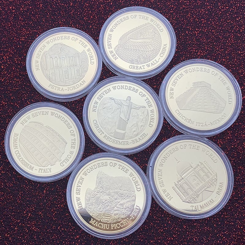 7 Wonders Of The World Coins Gold