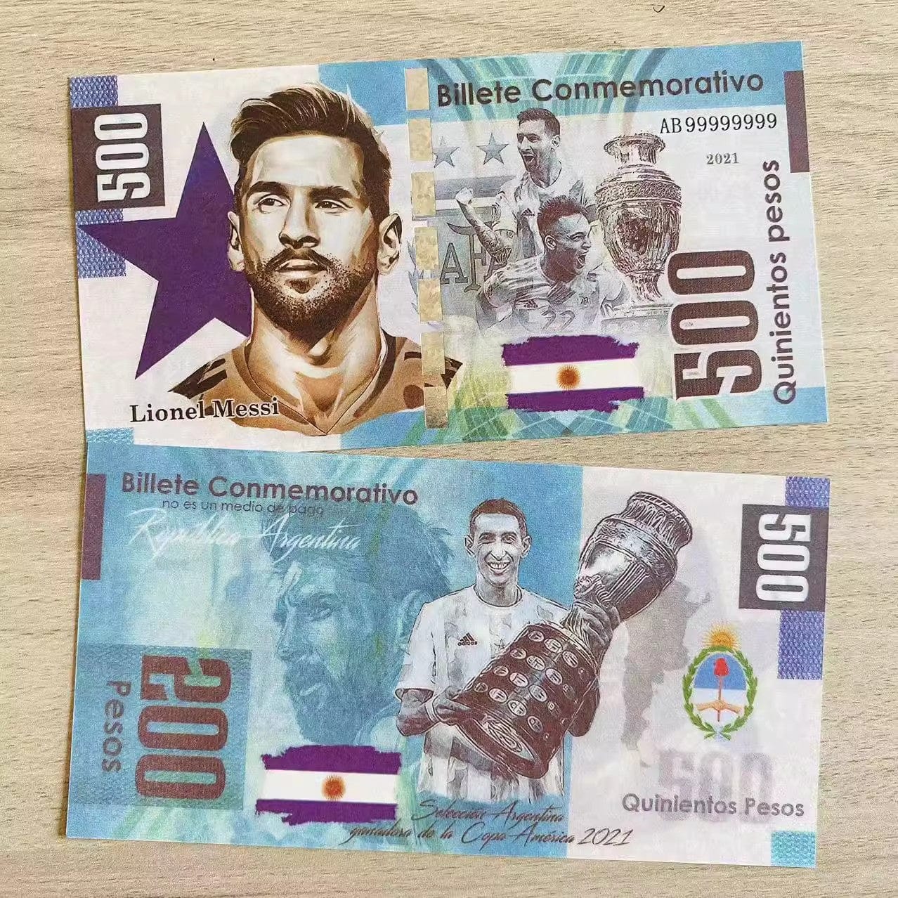 Messi 500 Pesos Paper Money Banknotes Collectibles Not Currency