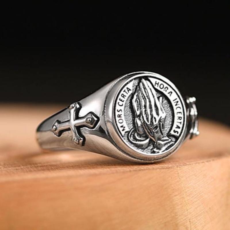 925 Sterling Silver Praying Hands Ring - Adjustable Opening