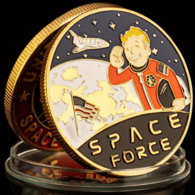 United states space force golden plated coin - challenge coin