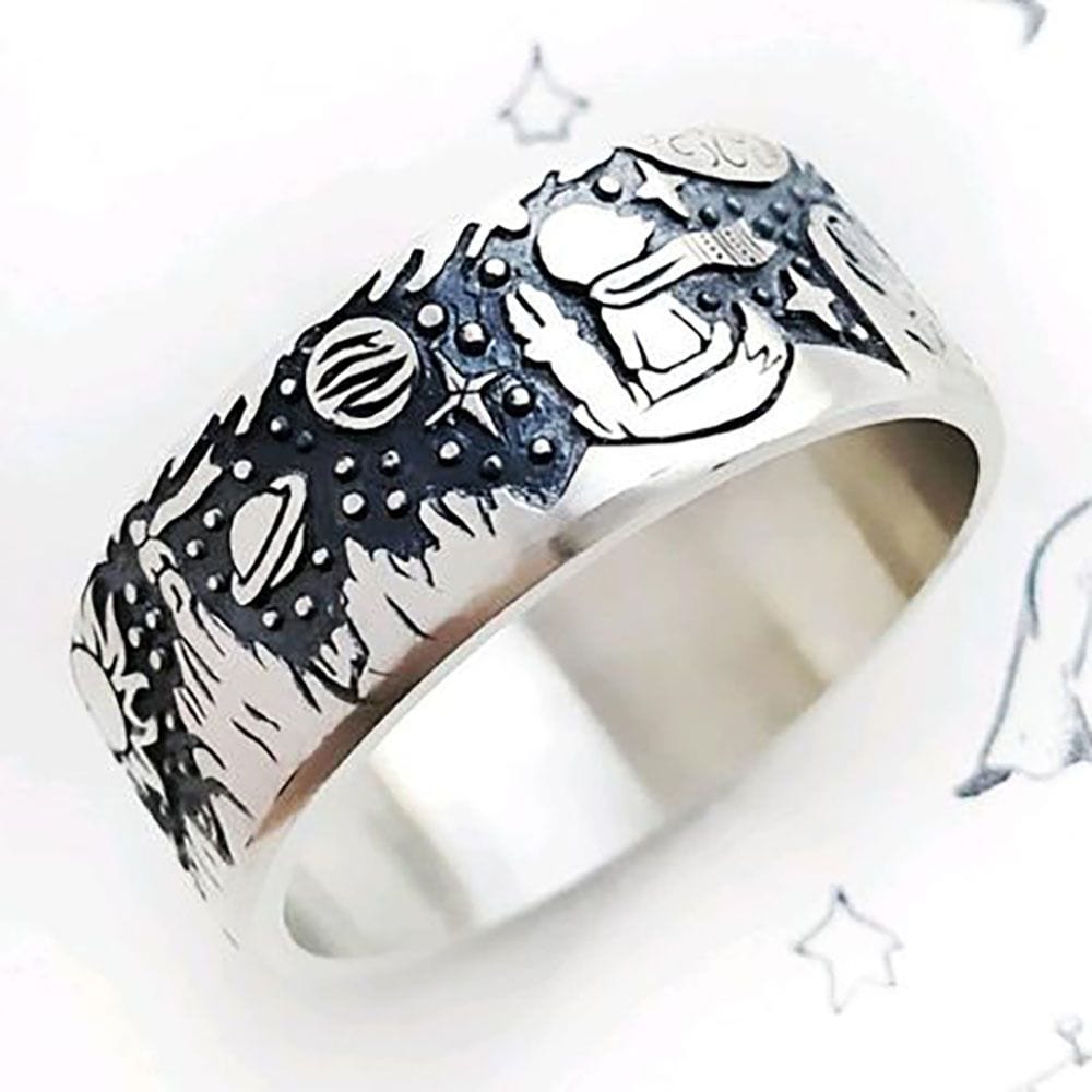 Hand Ornaments Little Prince Party Carving Ring Vintage